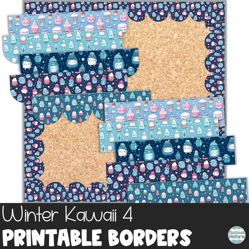 Winter Bulletin Board Border, Kawaii Printable, January Bulletin Board ...