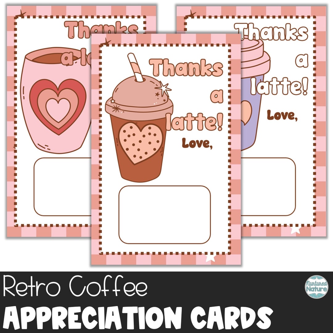 Teacher Appreciation Gift Card Holder Printable, Retro Coffee Lover ...