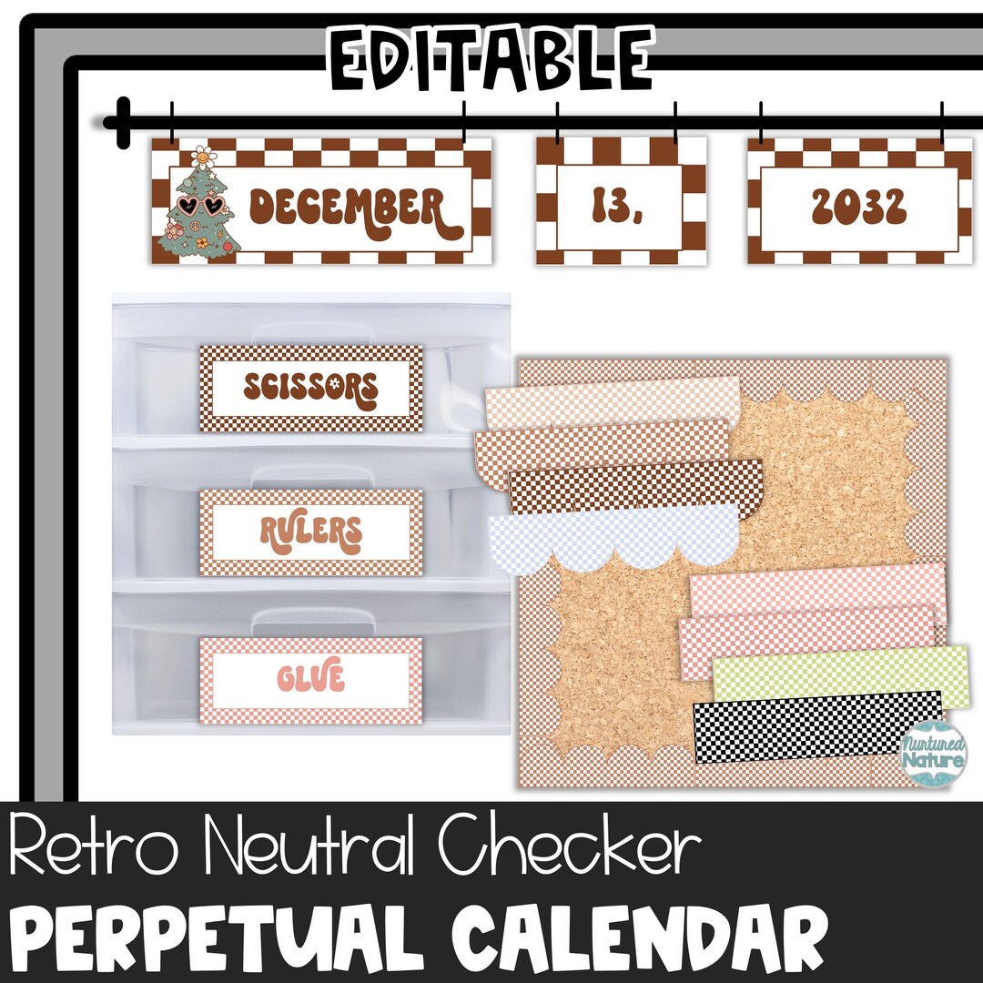 Retro Classroom Decor Bundle, Neutral Classroom Theme, 2024 Flip ...