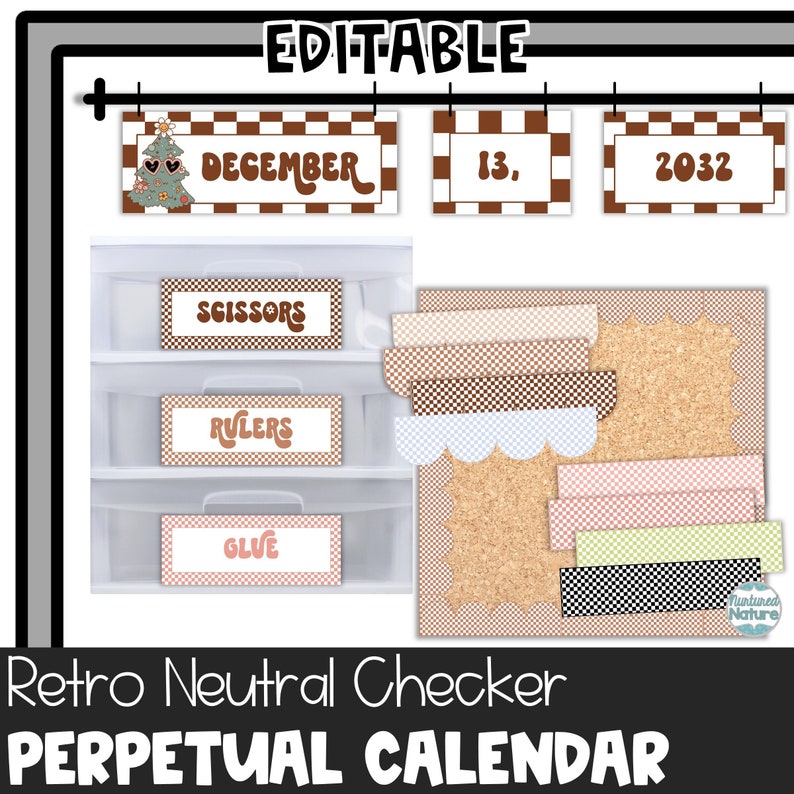 Retro Classroom Decor Bundle, Neutral Classroom Theme, 2025 Flip ...