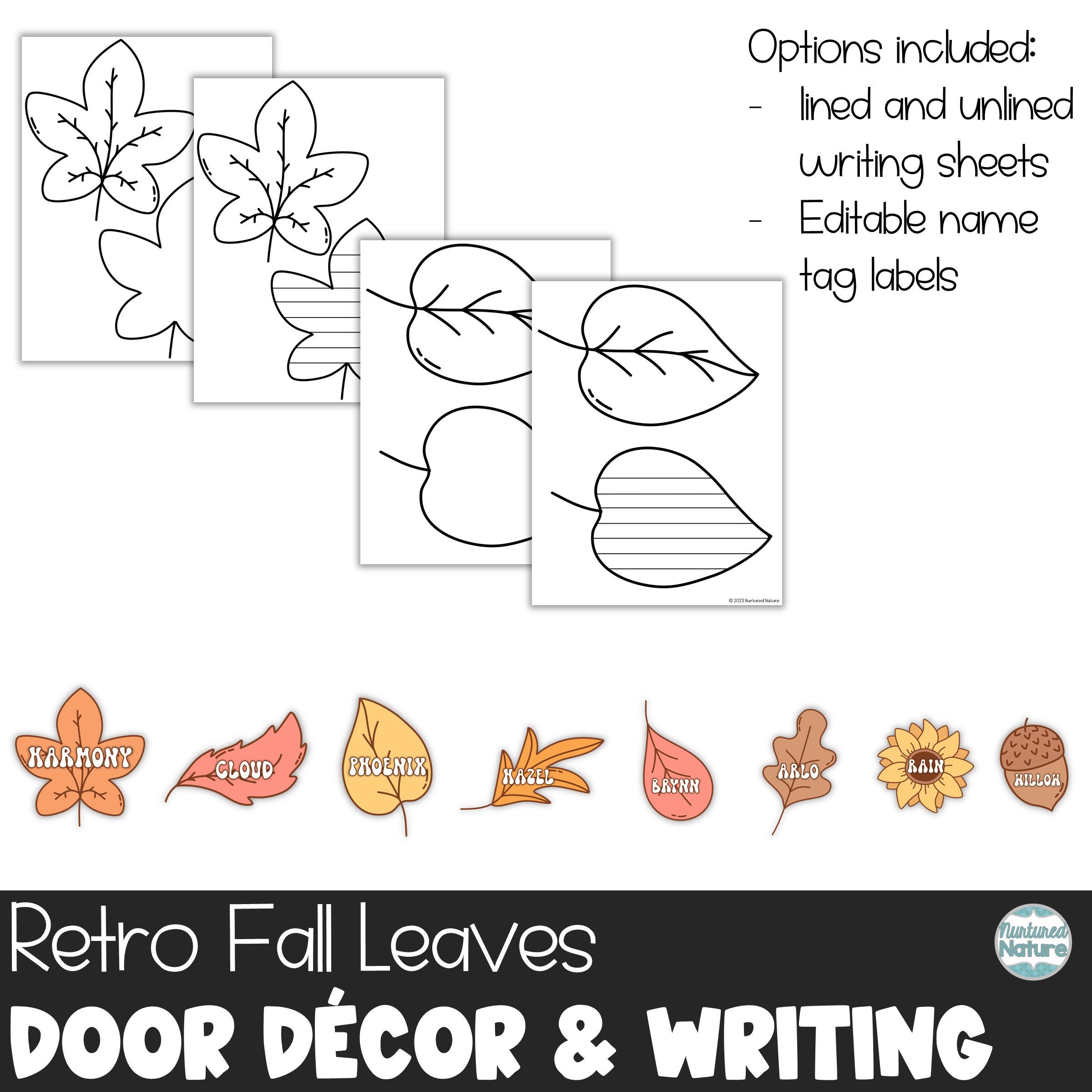 Fall Classroom Door Decor, Autumn Leaves Bulletin Board, Editable ...