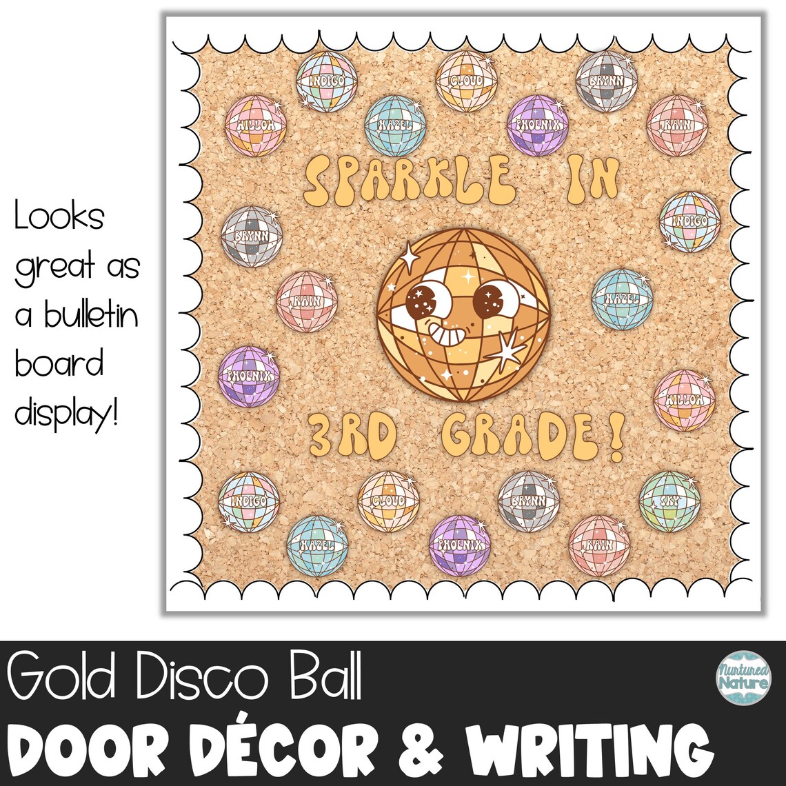 Retro Back to School Bulletin Board, Disco Classroom Decor Bundle ...