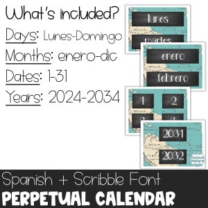 2025 Spanish Calendar, Spanish Classroom Calendar, Spanish Classroom ...