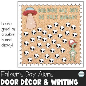 Retro Fathers Day Door Decorations for Classroom, Space Theme Bulletin ...