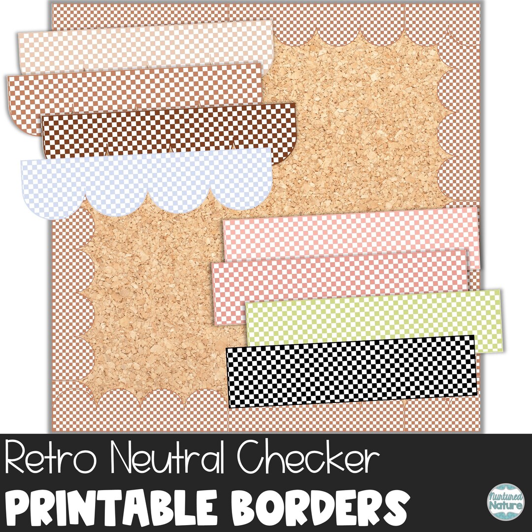 Printable Bulletin Board Border, Retro Classroom Decor Bundle, Neutral ...