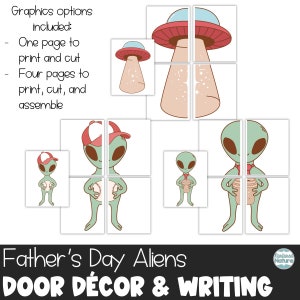 Retro Fathers Day Door Decorations for Classroom, Space Theme Bulletin ...