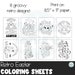 Easter Coloring Pages for Kids, Retro Coloring Pages Printable, Groovy ...