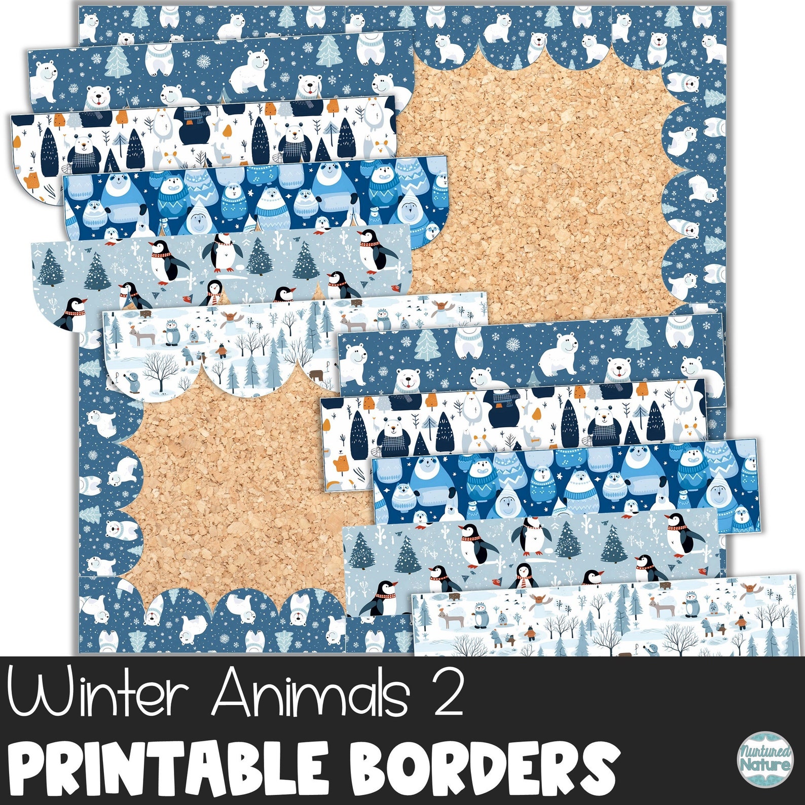 Winter Bulletin Board Border, Arctic Animals, January Bulletin Board ...
