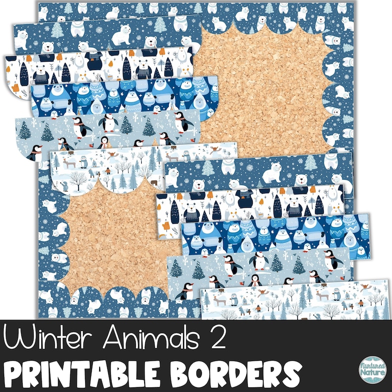 Winter Bulletin Board Border, Arctic Animals, January Bulletin Board ...