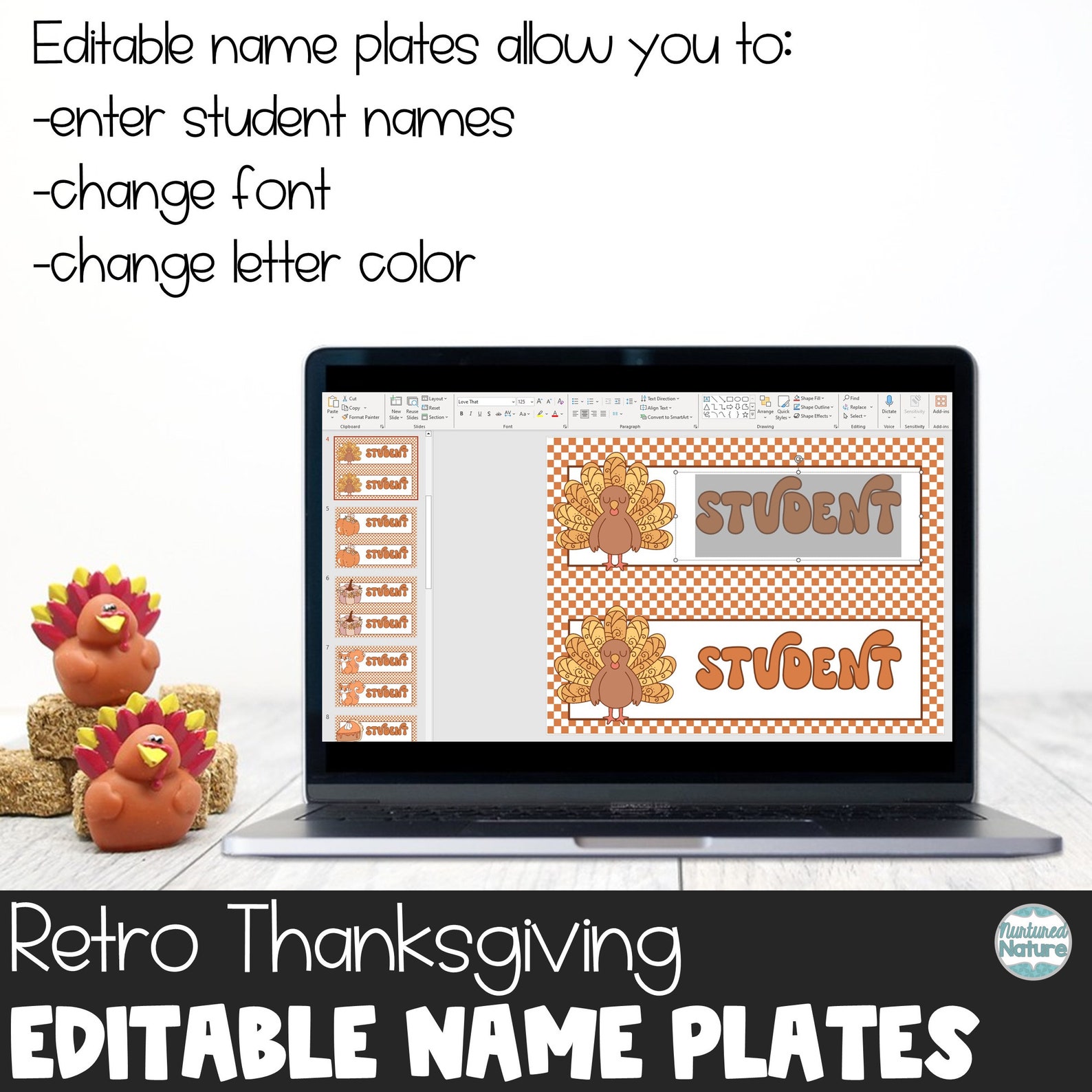 Classroom Name Tags, Fall Classroom Decor, Thanksgiving Decorations ...