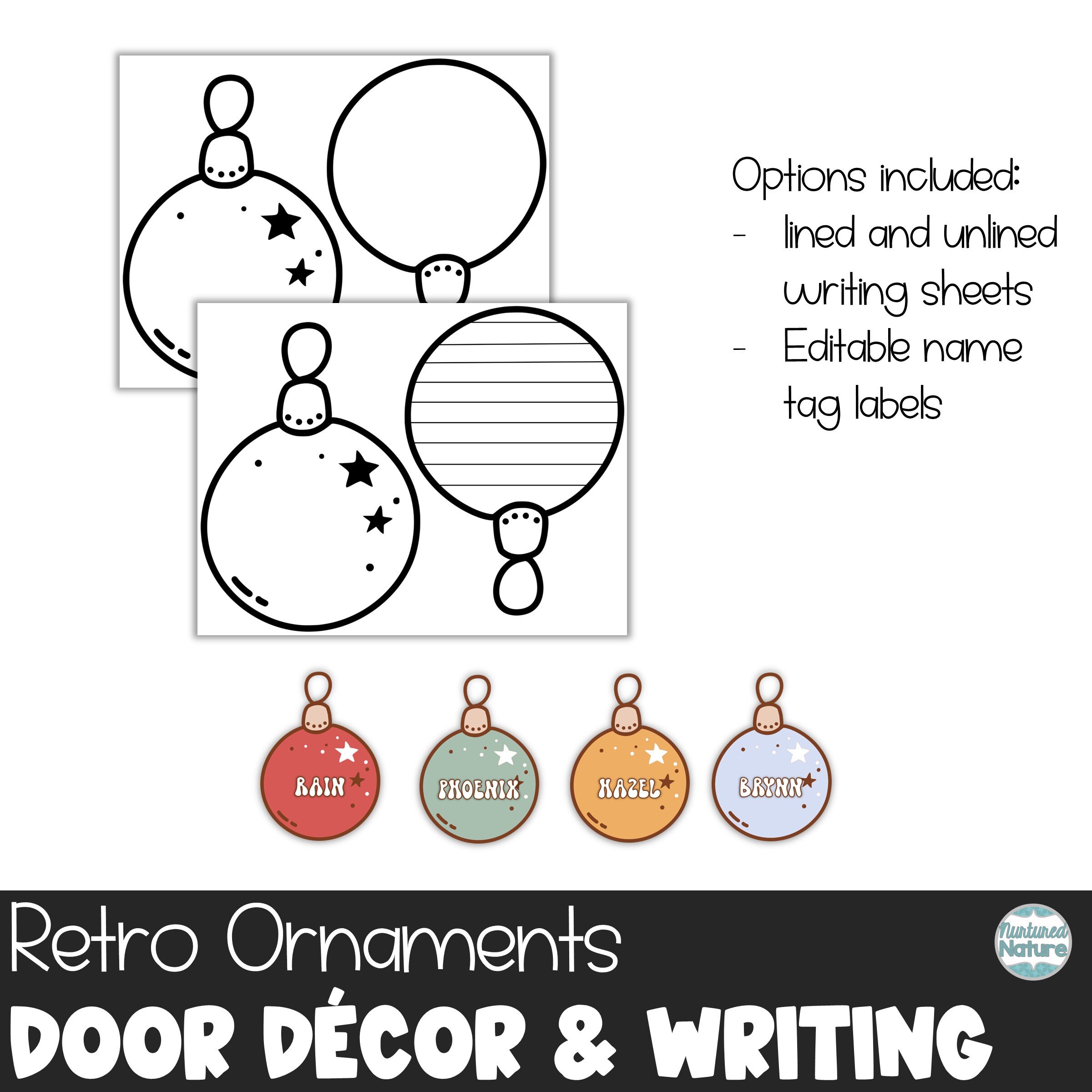 Christmas Classroom Door Decoration, Holiday Bulletin Board, Retro ...