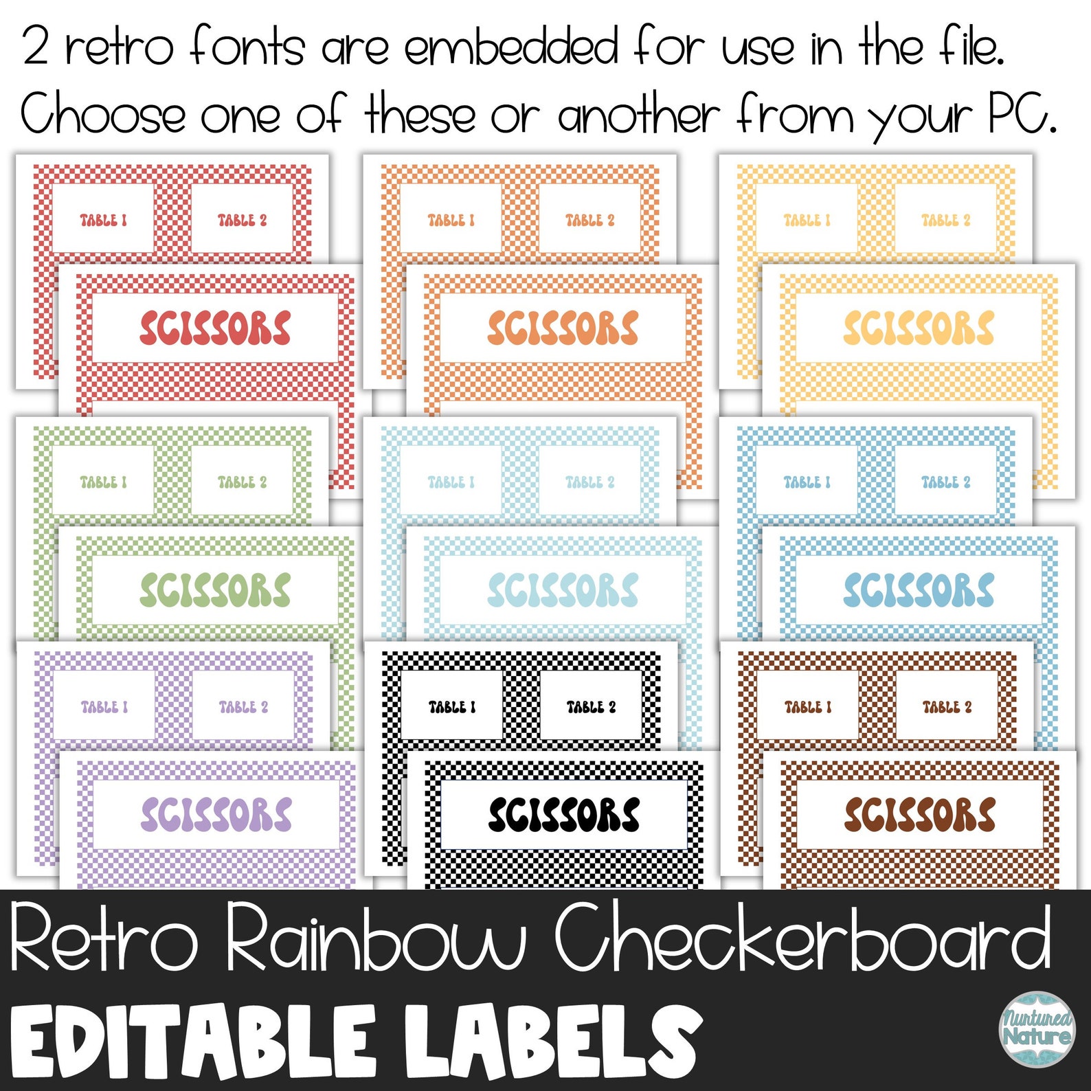 Classroom Labels Editable, Retro Classroom Decor, Rainbow Classroom ...