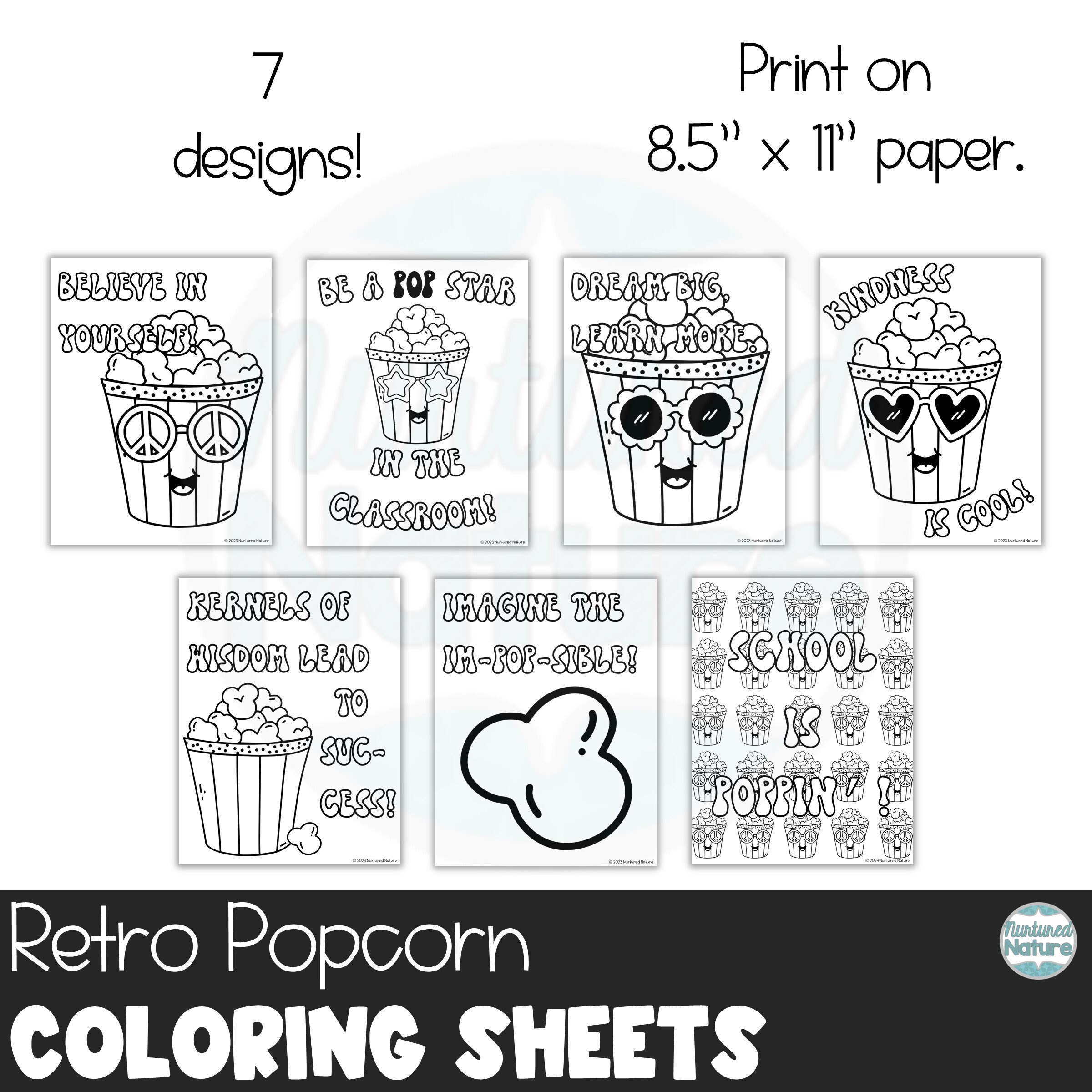 Back to School Coloring Pages for Kids, Groovy Retro Classroom Theme ...