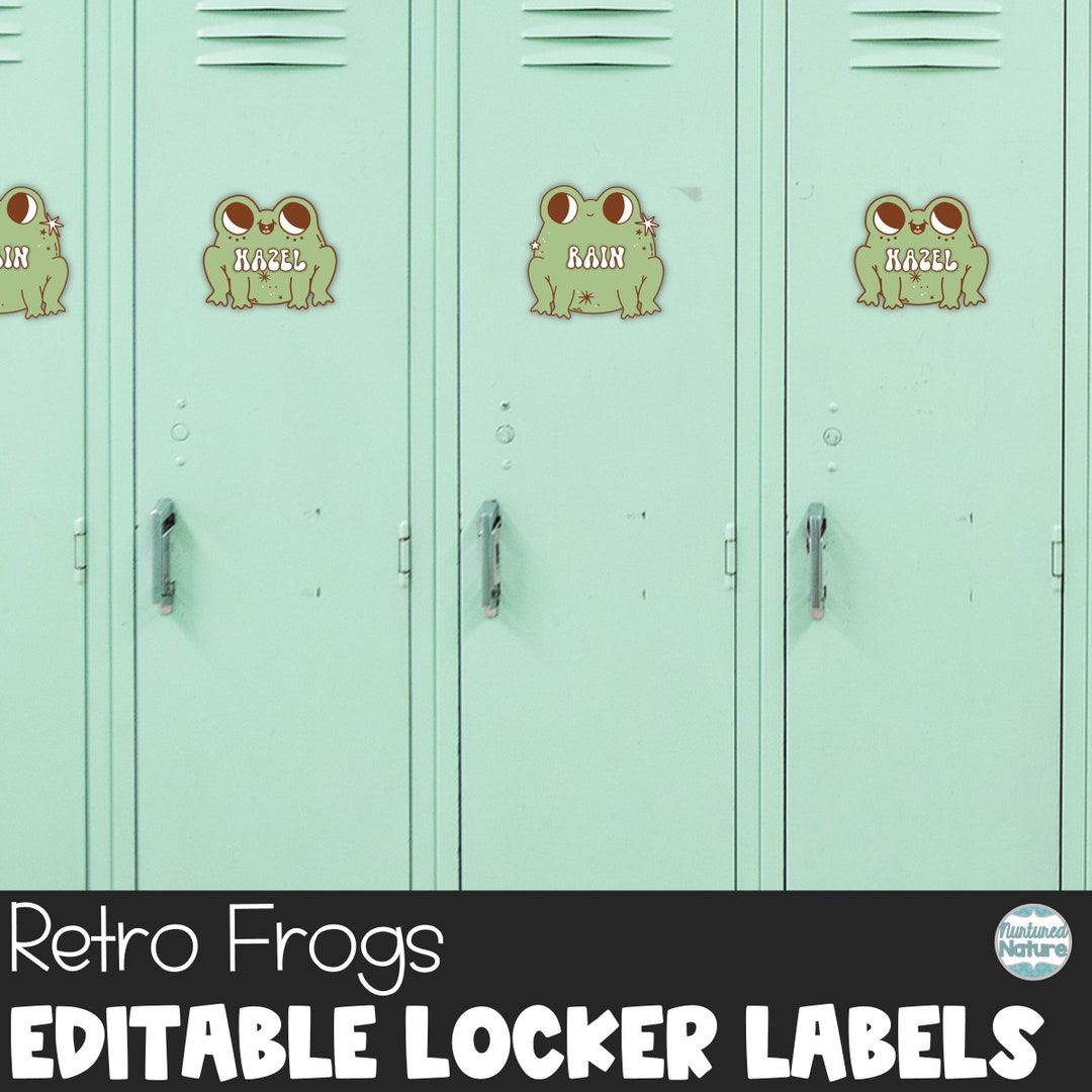 Retro Frog Printable for Kids, Cubby Tags, Editable Name Tags, Editable ...