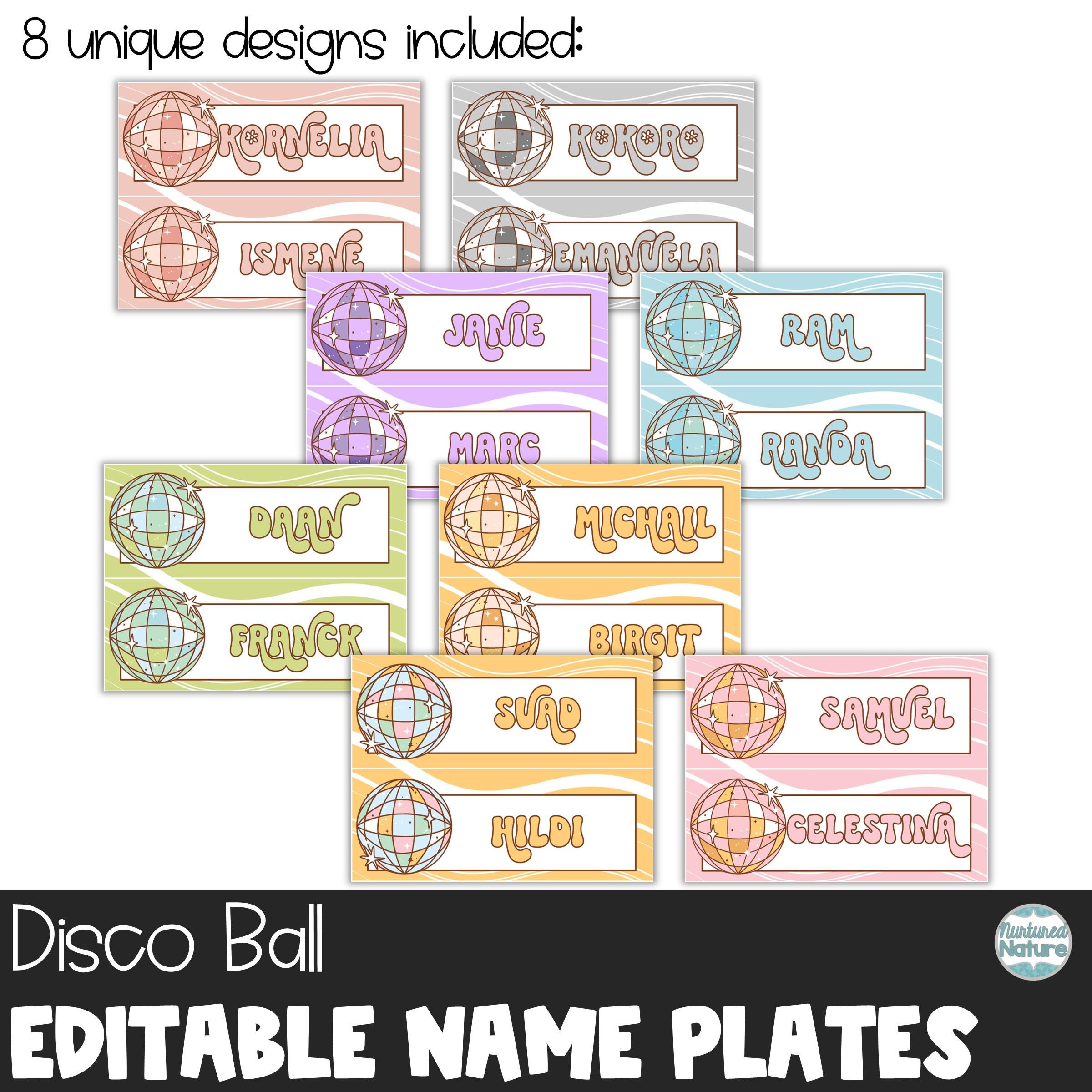 Classroom Name Tags, Disco Ball Back to School Classroom Decor, Retro ...