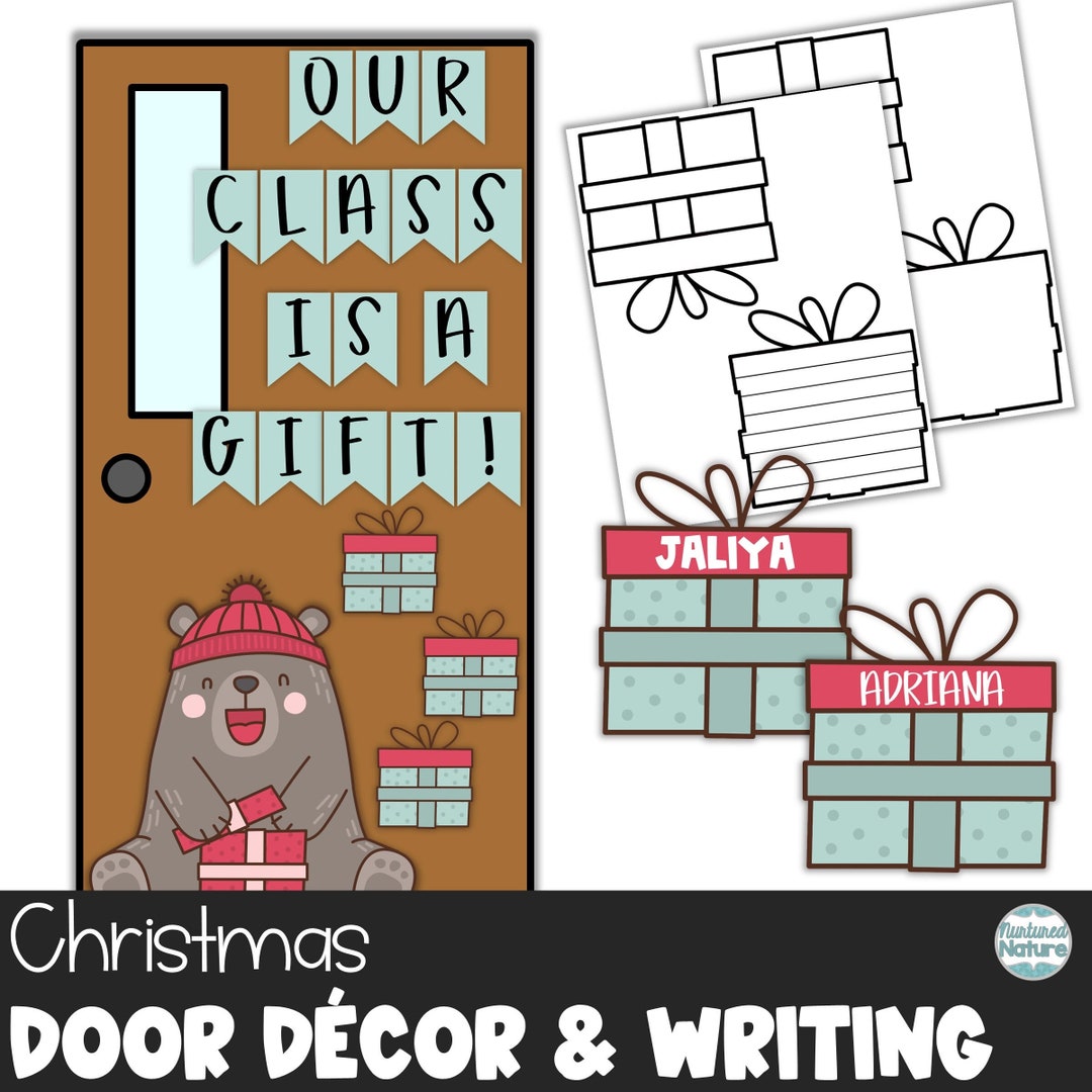 Blue Christmas Door Decorations Classroom, Bulletin Board Kit Christmas ...