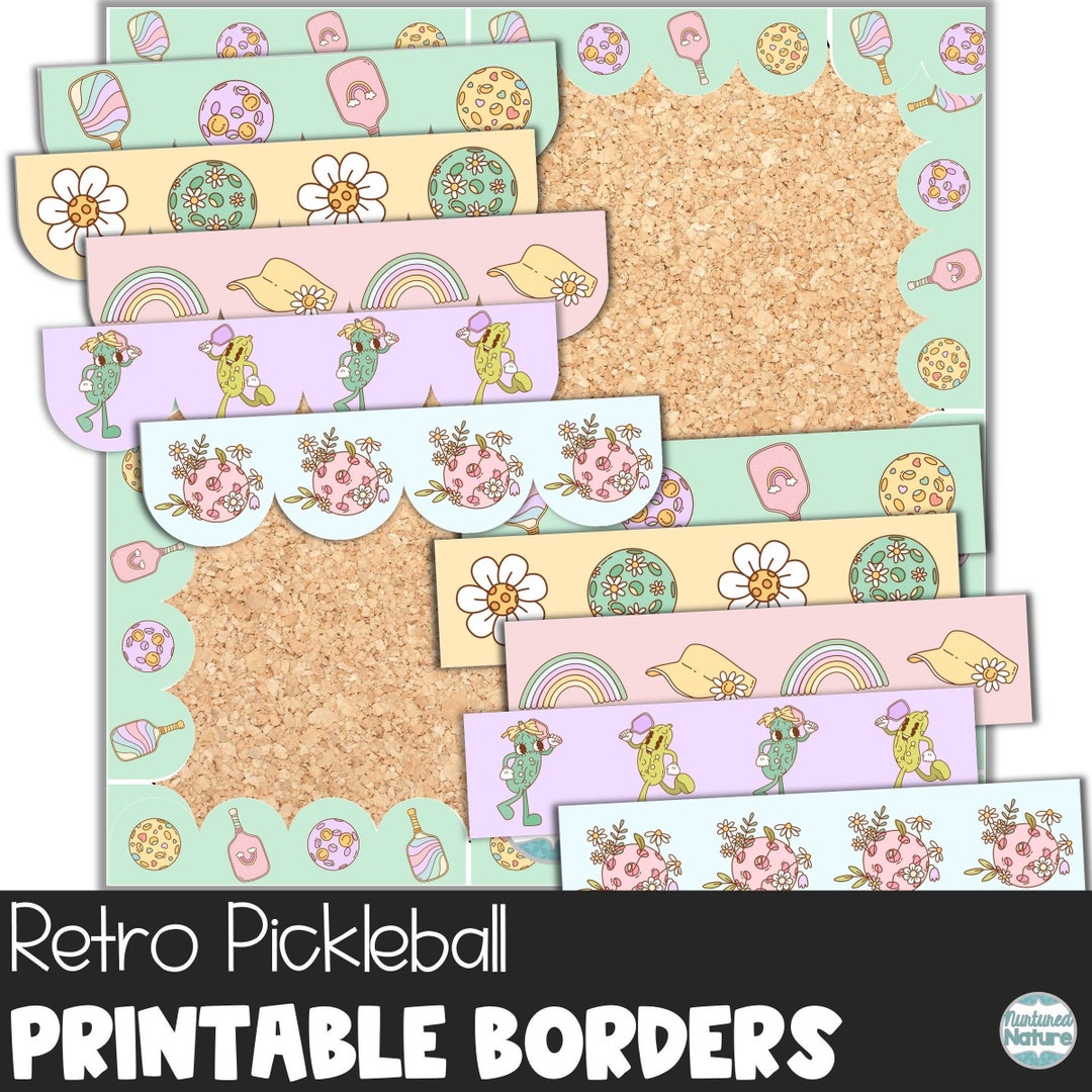 Retro Pickleball Bulletin Board Border, Back to School Classroom Decor ...
