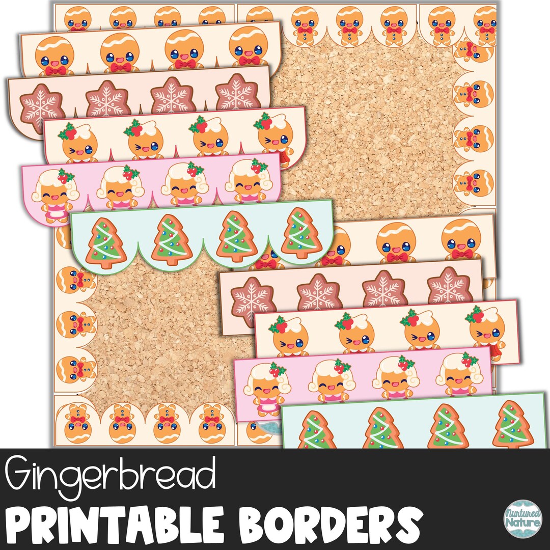 Christmas Bulletin Board Border, Gingerbread Bulletin Board, Christmas ...