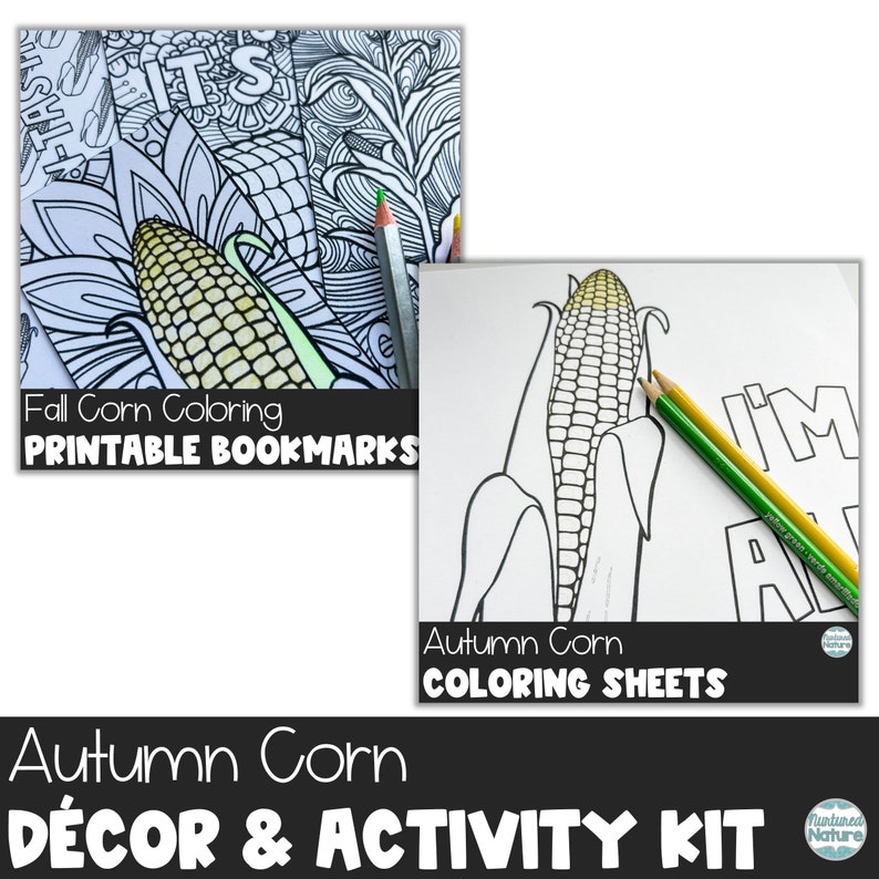 Fall Bundle Printable, Corn Print, Fall Classroom Decor, Bulletin Board ...