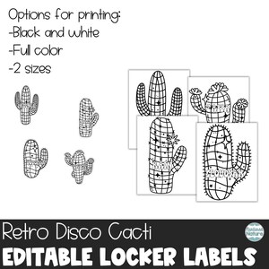 Editable Name Tags for School, Retro Western Cactus Decor, Western ...