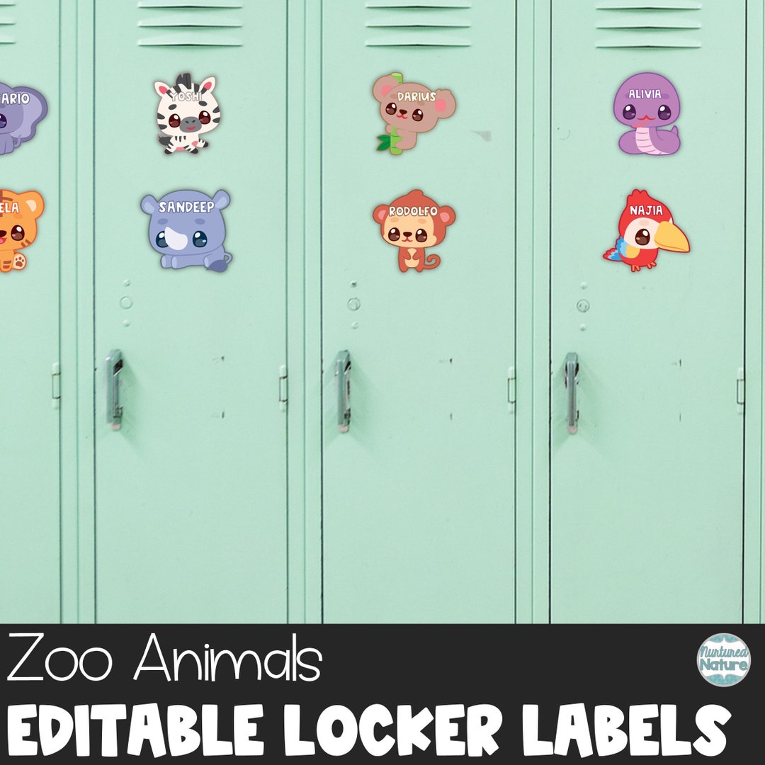 Editable Name Tags for School, Zoo Animal Printables, Cubby Tags ...
