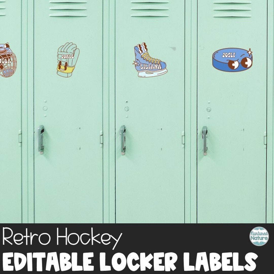 Editable Name Tags for School, Hockey Decor, Retro Winter Bulletin ...