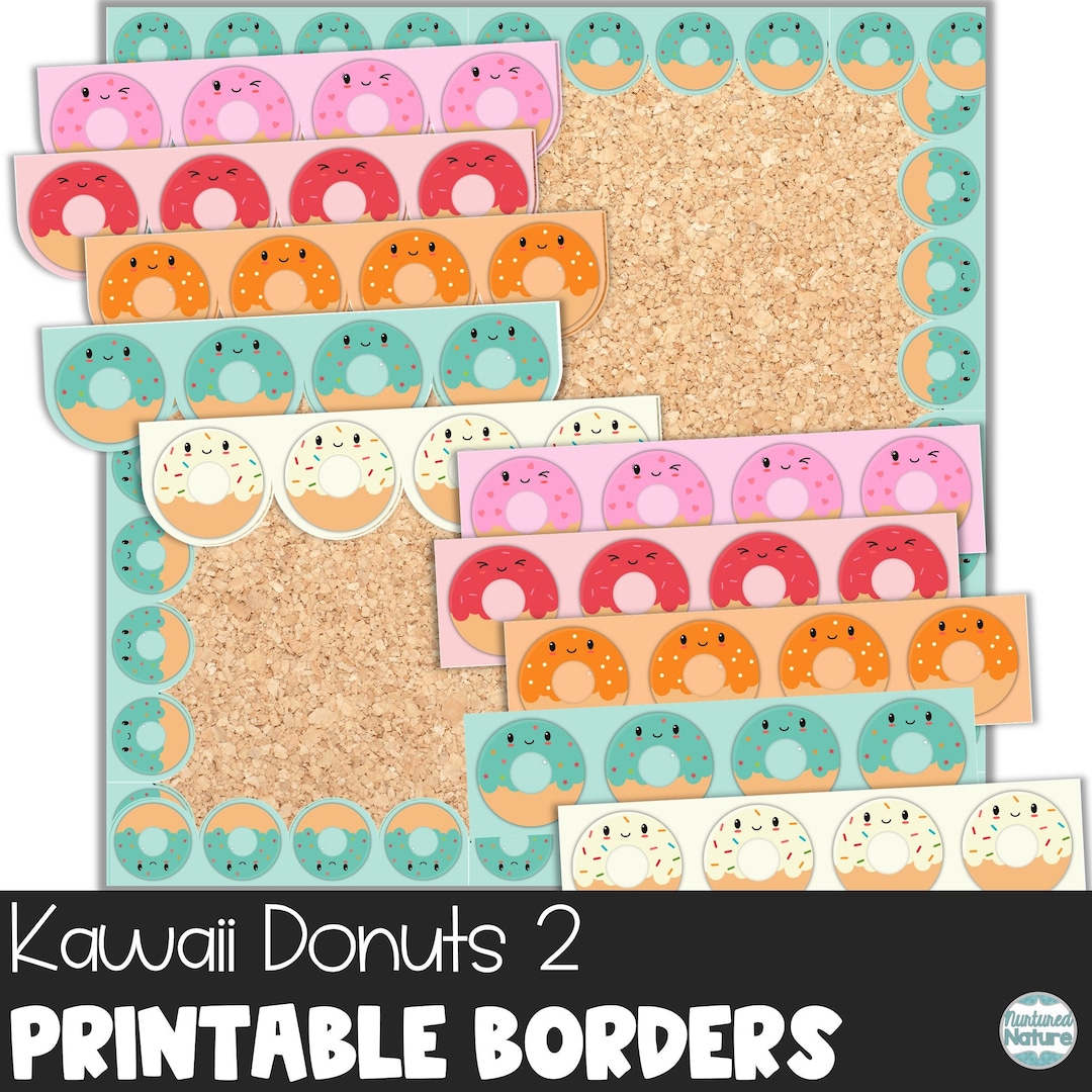 Printable Bulletin Board Border, Kawaii Donut, Donut Shop, Bulletin ...