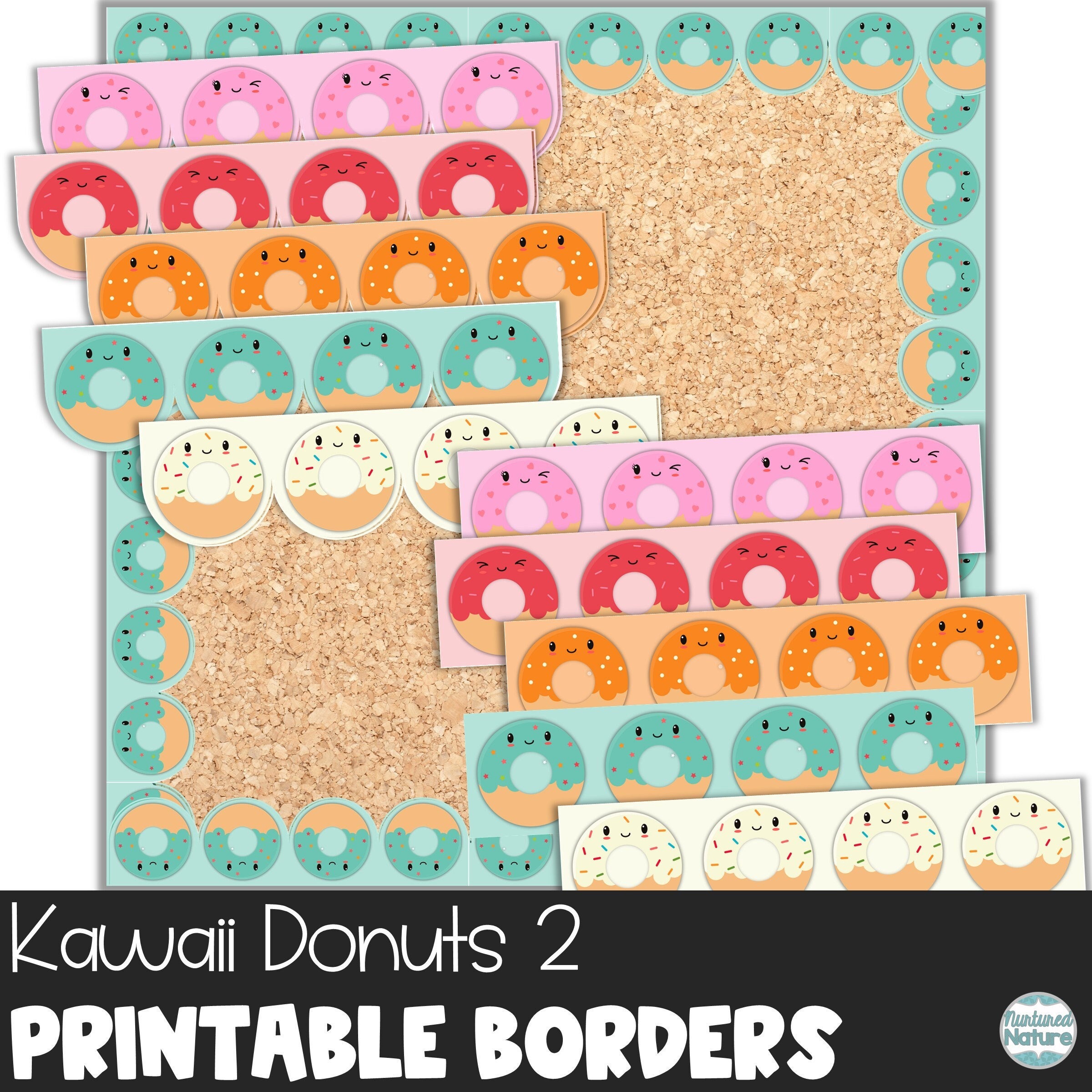 Printable Bulletin Board Border, Kawaii Donut, Donut Shop, Bulletin ...
