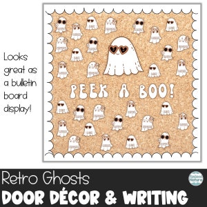 Halloween Classroom Door Decor, Halloween Bulletin Board Kit, Retro ...