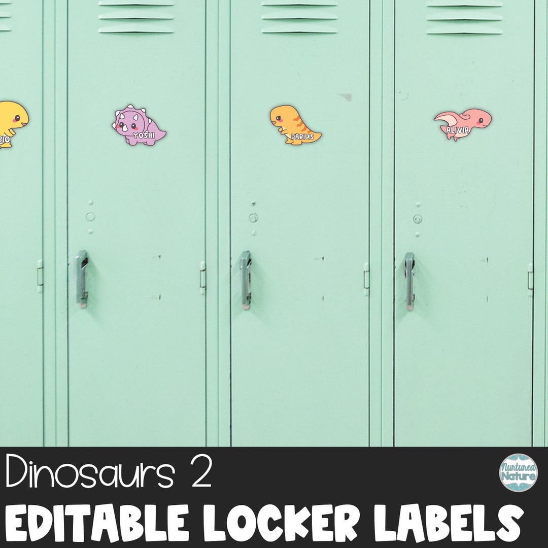 Editable Name Tags for School, Dinosaur Printable, Cubby Tags, Locker ...