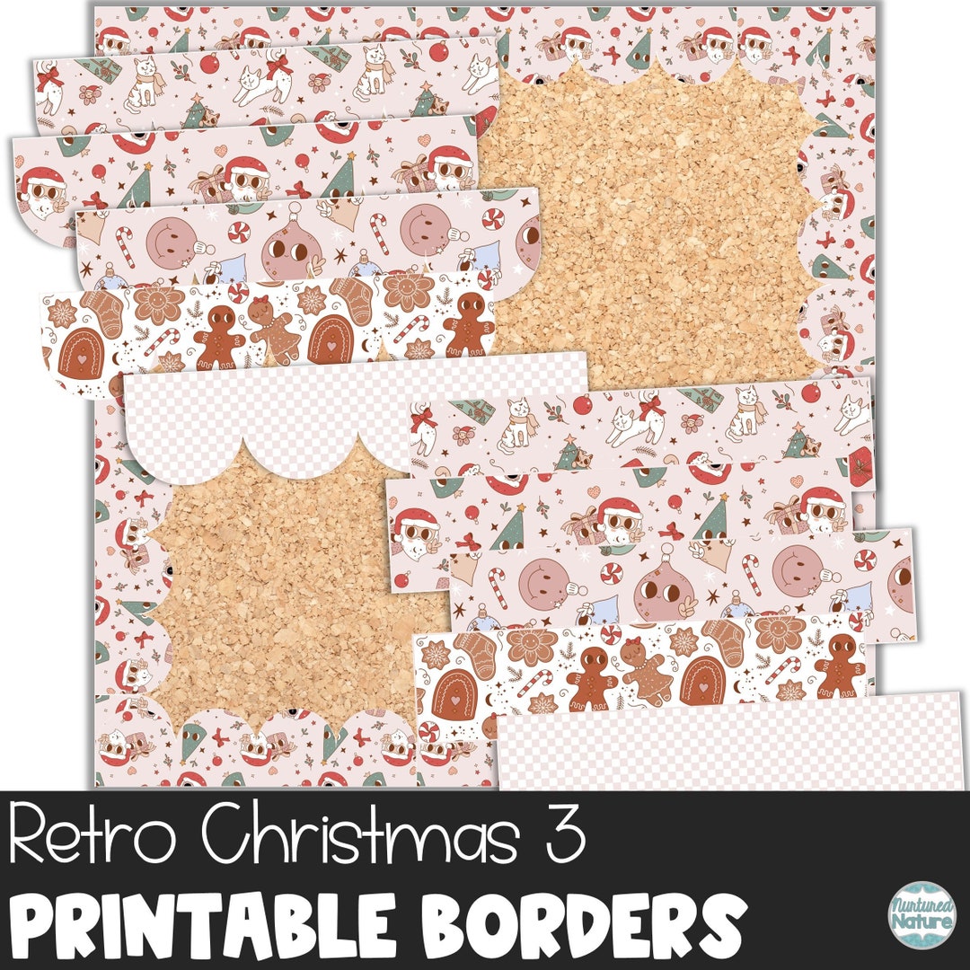 Christmas Bulletin Board Border, Retro Bulletin Board, Christmas ...