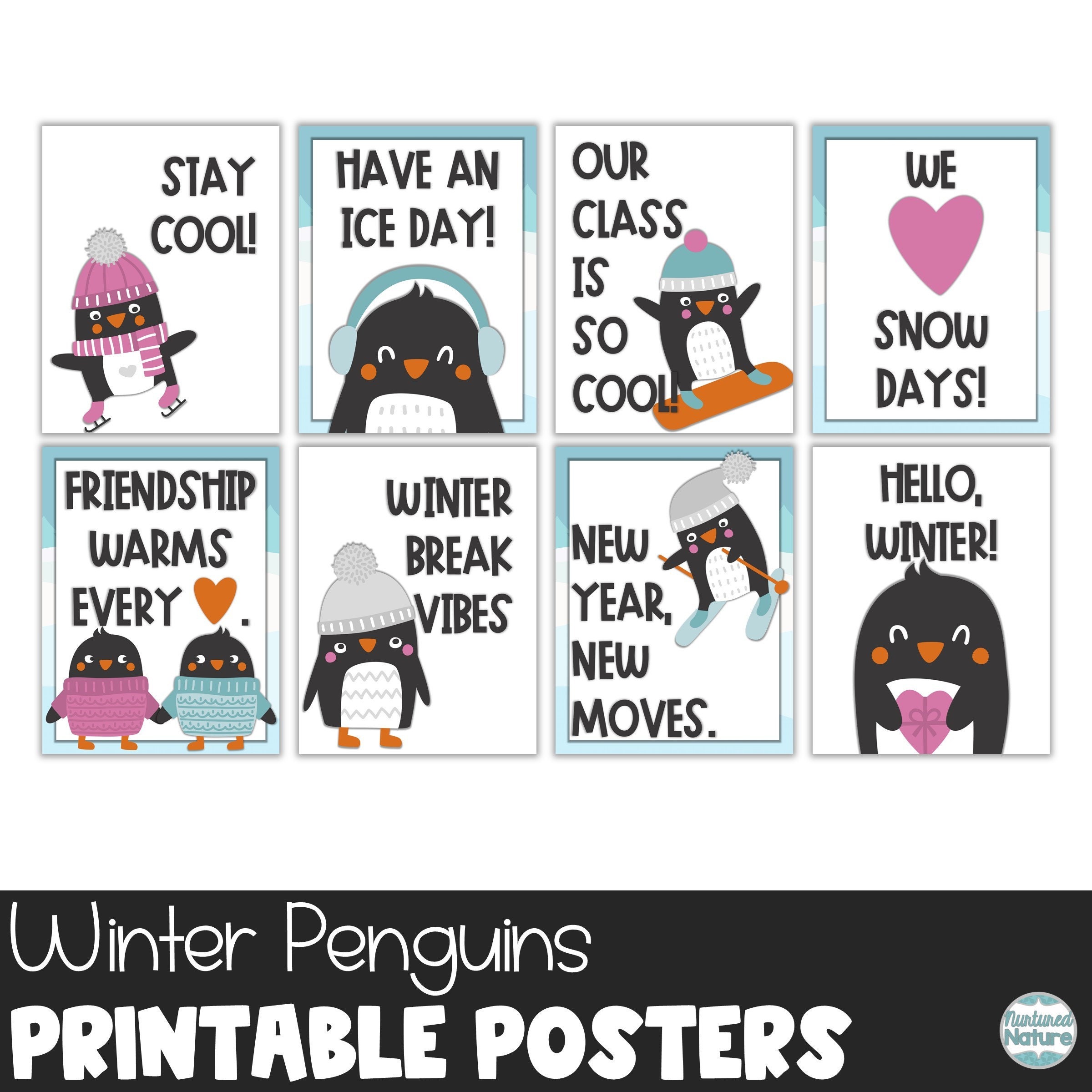 Penguin Winter Classroom Decor Kit, Winter Decorations, Class Gifts ...