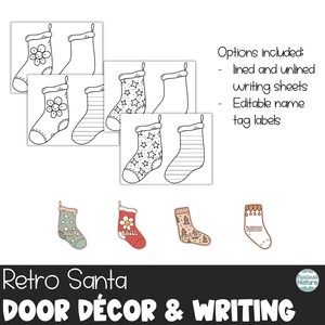 Christmas Classroom Door Decoration, Holiday Bulletin Board, Retro ...