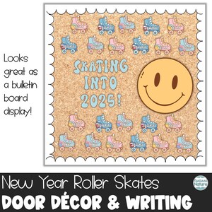 New Year Classroom Door Decoration, Retro New Year, Retro Roller Skates ...