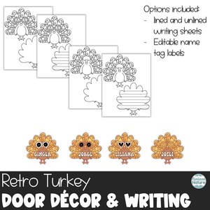 Thanksgiving Classroom Door Decoration, Turkey Bulletin Board, Retro ...