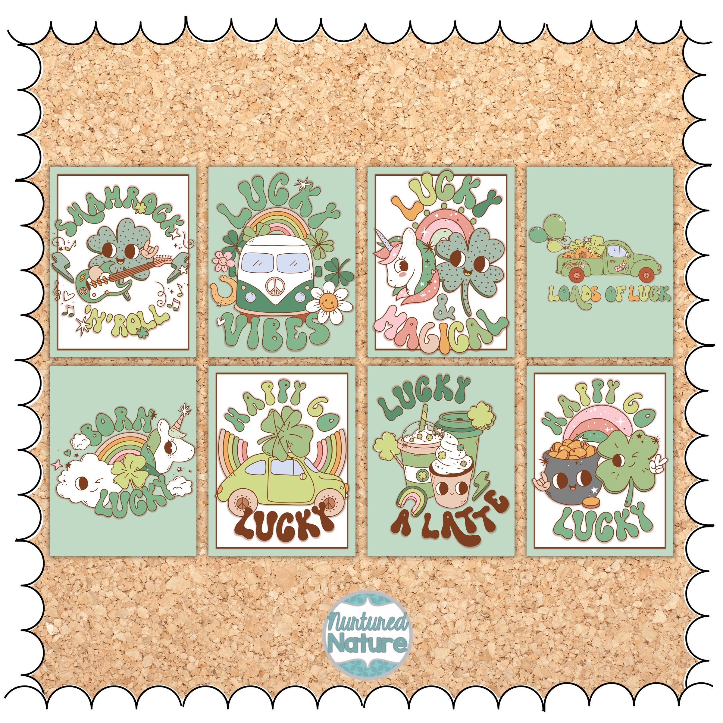 St. Patricks Day Bulletin Board Kit Retro Poster Digital - Etsy