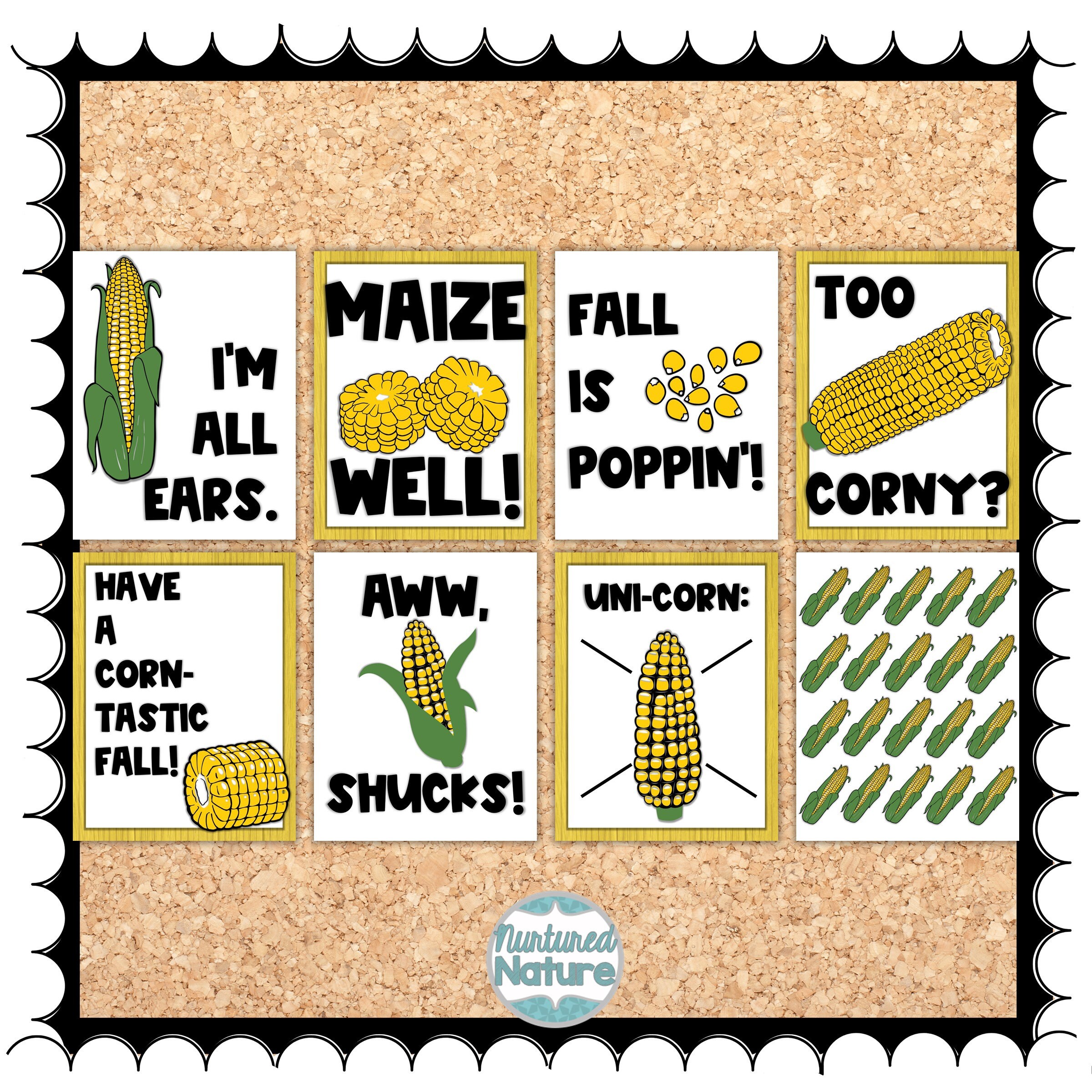 Fall Bulletin Board Fall Classroom Decor Corn Posters Fall - Etsy