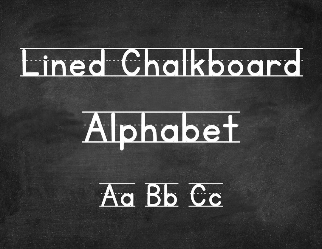Lined Chalkboard Alphabet ABC Poster Set - Printable Farmhouse ...