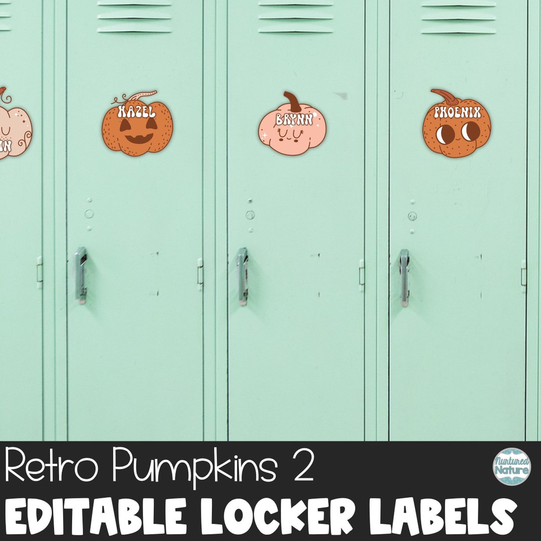 Editable Name Tags for School, Retro Fall Vibes, Pumpkin Name Tags ...