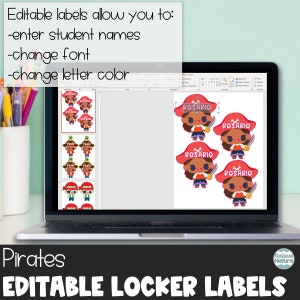 Editable Name Tags for School, Pirate Printable, Cubby Tags, Locker ...