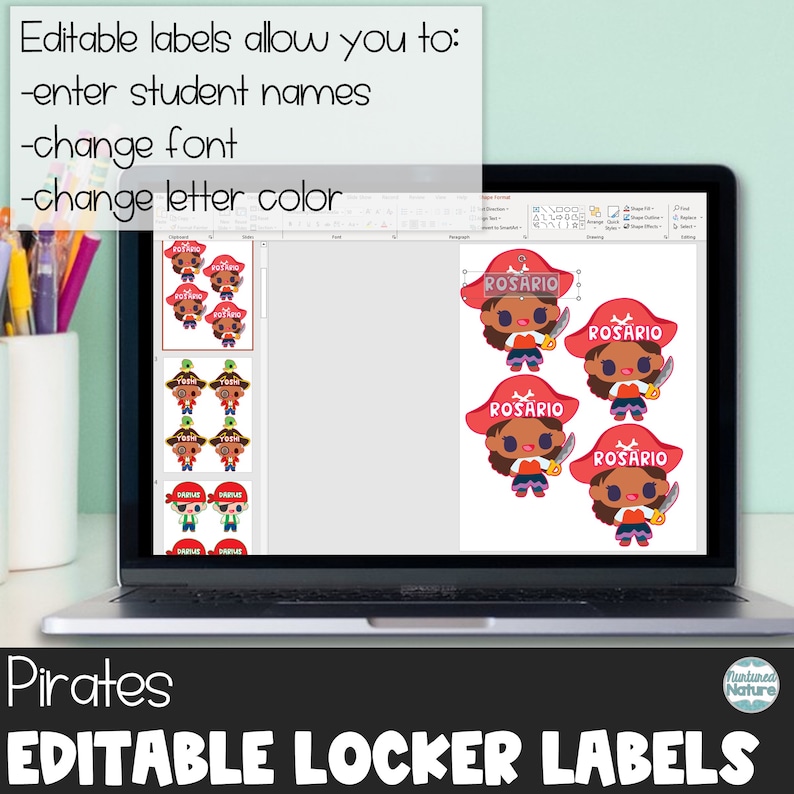Editable Name Tags for School, Pirate Printable, Cubby Tags, Locker ...