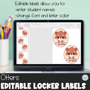 Cubby Tags, Otter Theme, Locker Label Set, Editable Locker Labels ...