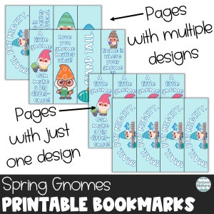 Spring Gnome Bookmarks for Kids, Bookmarks for Teachers, Easter Gifts ...