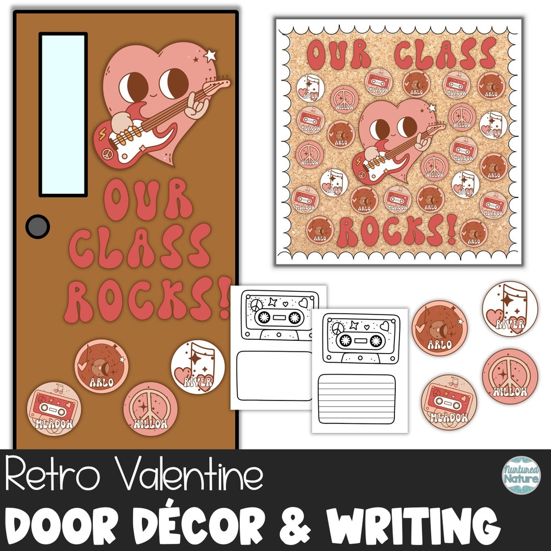 Editable Retro Valentines Day Classroom Bundle DIGITAL DOWNLOAD, Boho ...