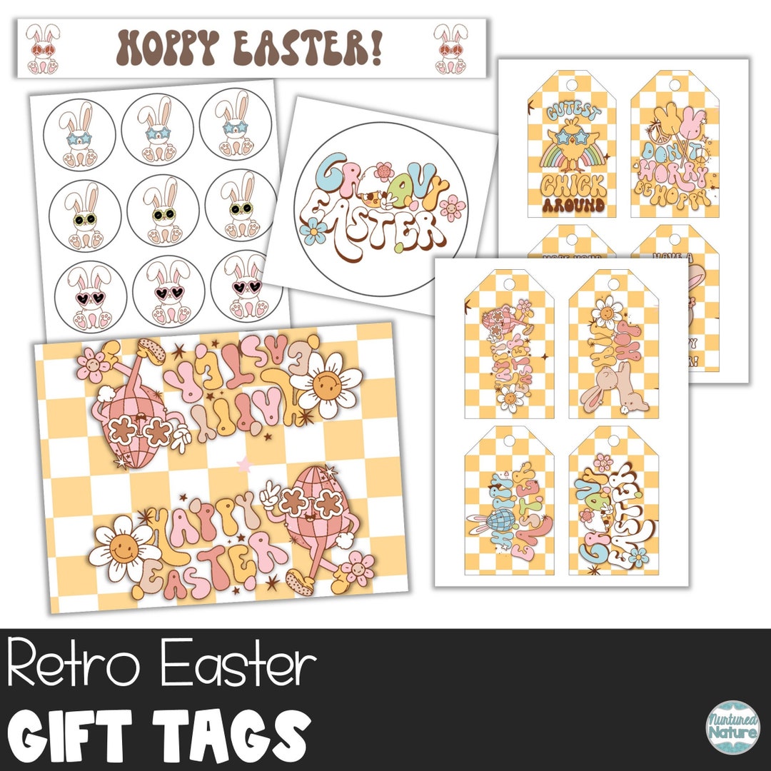 Easter Basket Tag for Kids, Happy Easter Gift Tags Printable PDF, Class ...