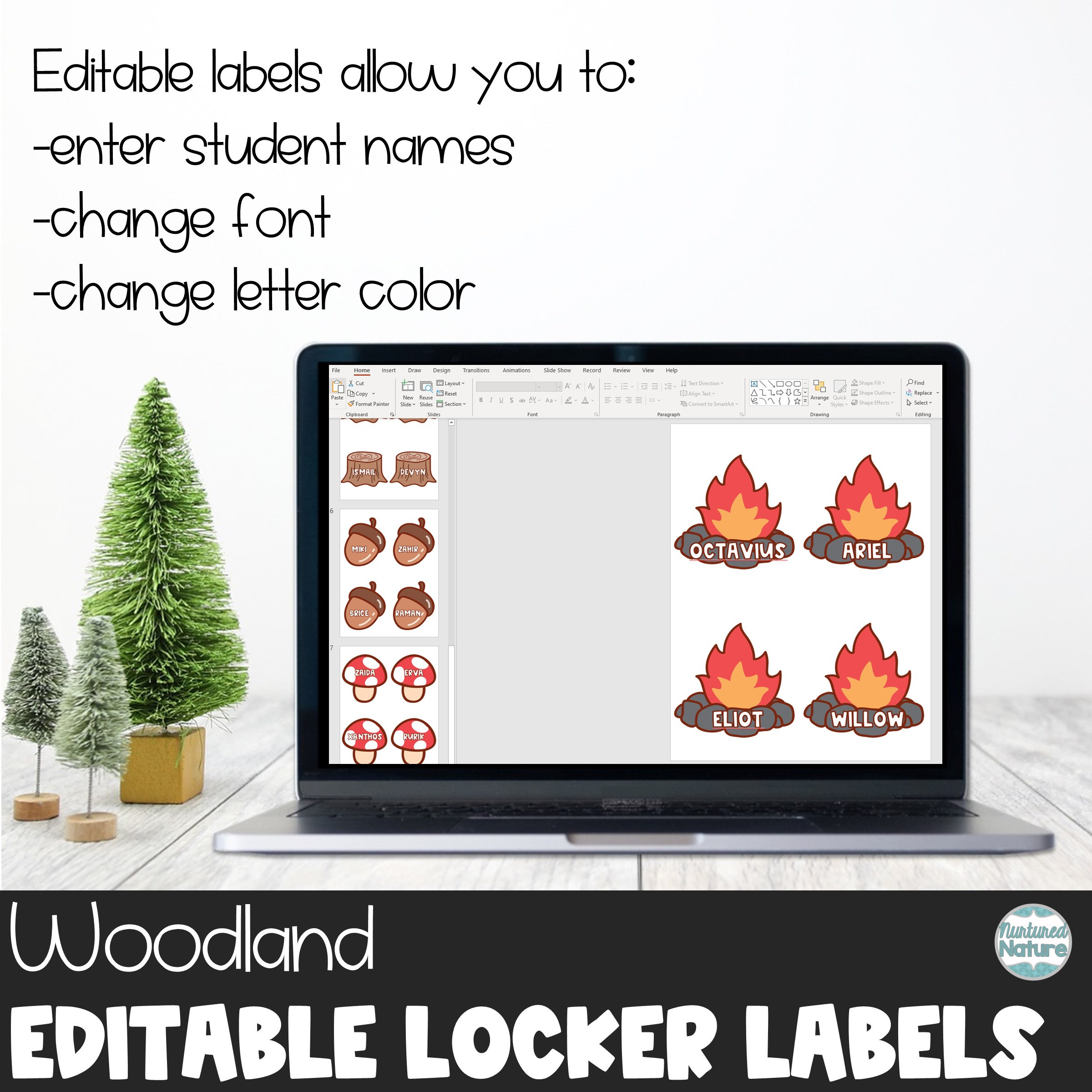 Cubby Labels, Woodland Theme Decor, Mushroom Theme Decor, Locker Label ...