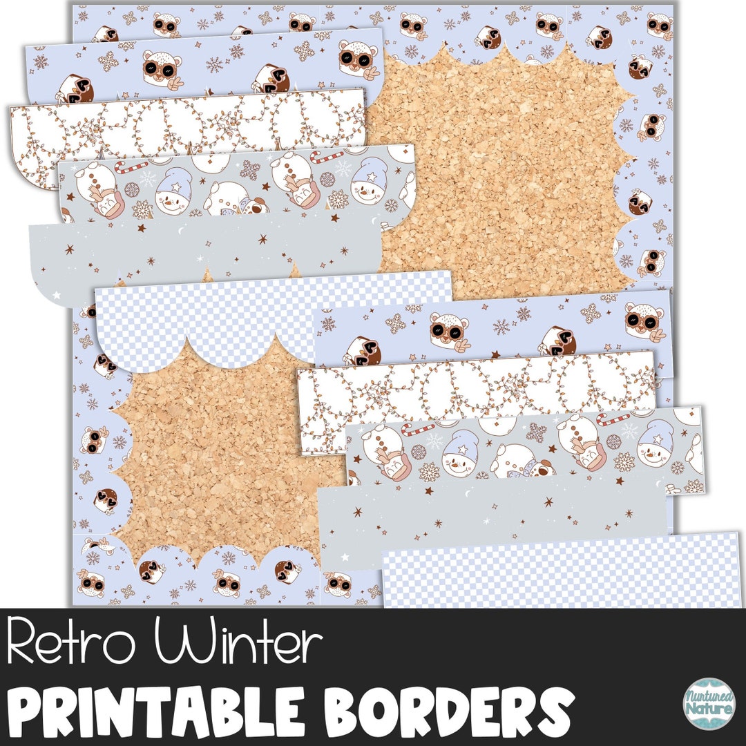 Retro Winter Bulletin Board Border, January Classroom Decor, Polar Bear ...