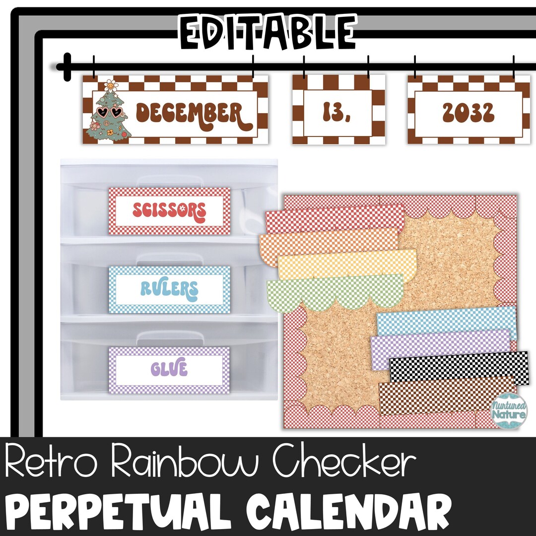 Retro Classroom Decor Bundle, Rainbow Classroom Theme, 2025 Flip ...