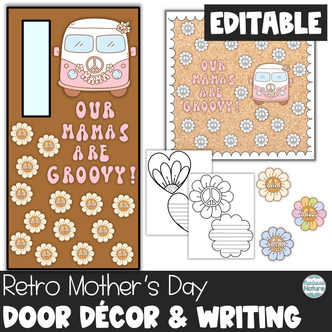 Editable Retro Mother’s Day School Decorations for Classroom, Boho ...