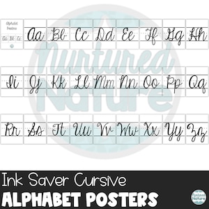 Cursive Alphabet ABC Poster Set - Printable Classroom Decor - Ink Saver ...